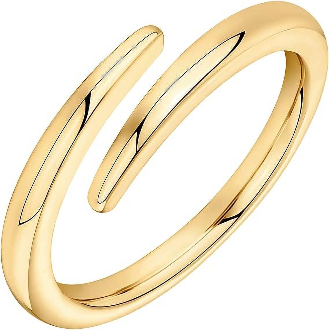PAVOI 14K Yellow Gold Plated Open Twist Eternity Band for Women, Size 9 ...