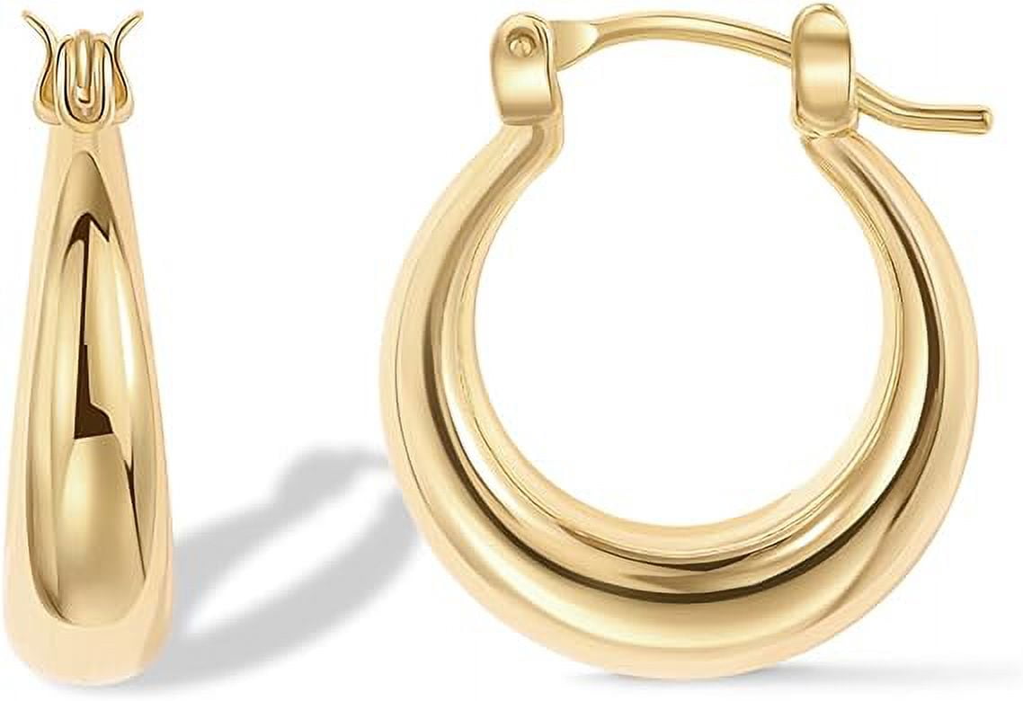 PAVOI 14K Gold Plated Hoops | Lightweight Gold Hoop Earrings for Women ...