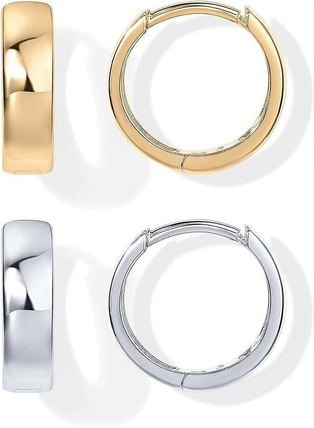 Pavoi 14K Gold Plated Sterling Silver Huggie Earrings, Small Hoop ...