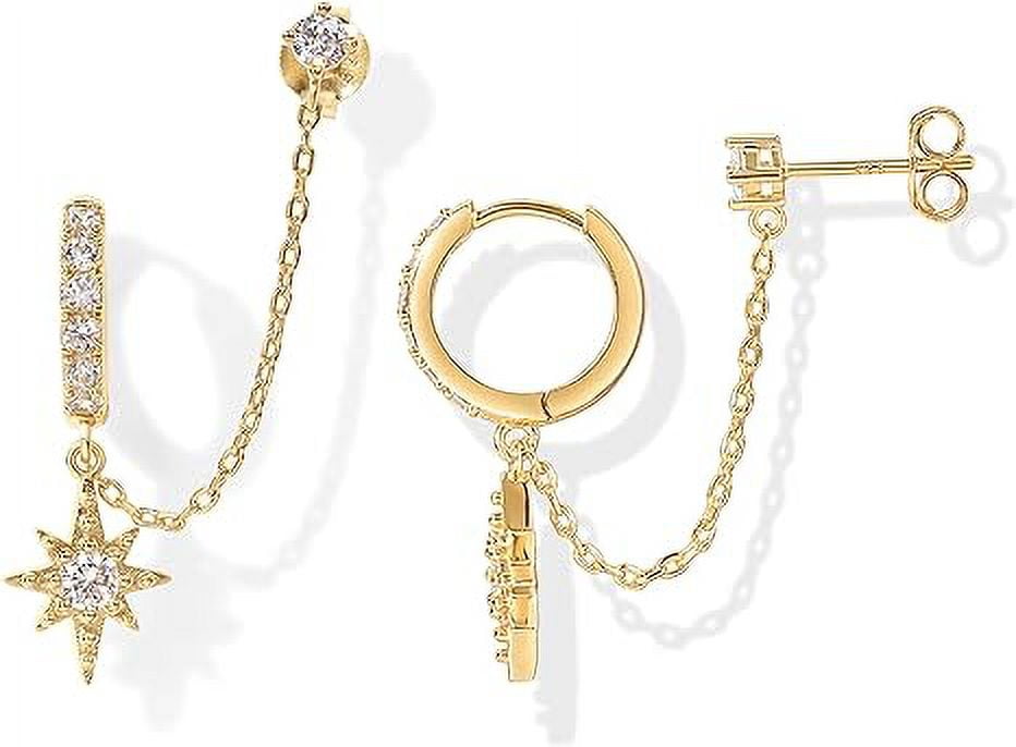 Pavoi Women Chain Earrings, 14K Yellow Gold - Walmart.com