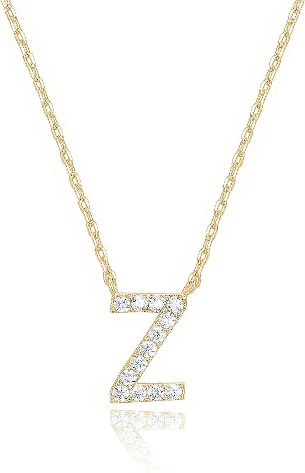 Pavoi 14K Yellow Gold Plated Z Initial Necklace, Adjustable ...