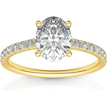 PAVOI 14K Yellow Gold Plated Rings Cubic Zirconia Love Ring | 3mm ...