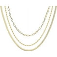 Pavoi 14K Gold Plated Layered Triple Necklace, Paperclip Snake Chain ...
