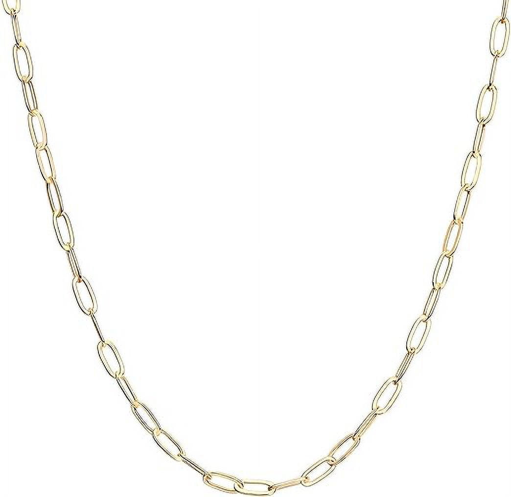Pavoi 14K Yellow Gold Plated Paperclip Chain Necklace, Adjustable ...