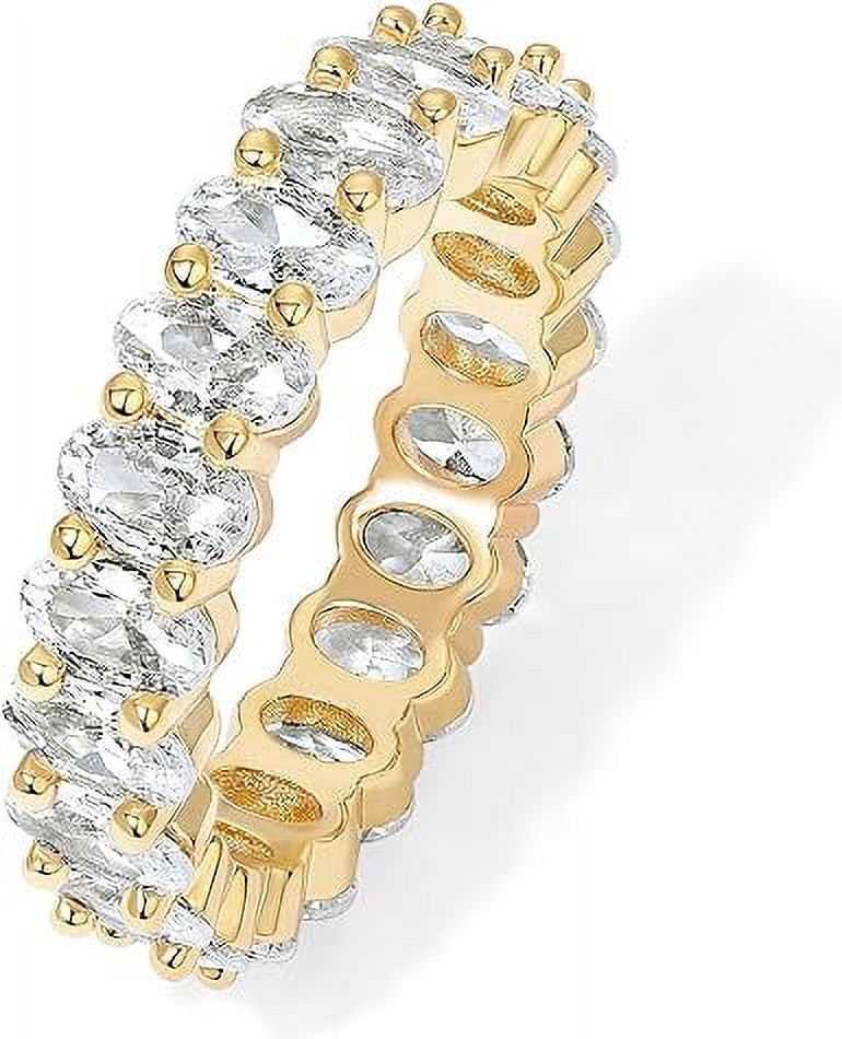 PAVOI 14K Yellow Gold Plated Rings Cubic Zirconia Love Ring | 3mm ...