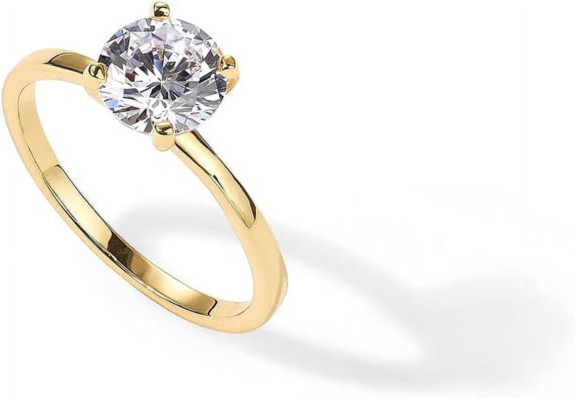 PAVOI 14K Gold Plated 1.5 CT Cubic Zirconia Ring | Women's Engagement ...