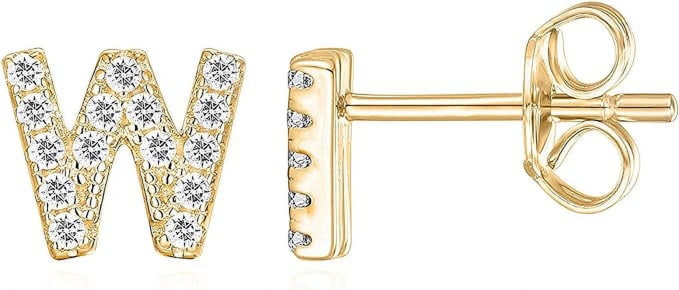 PAVOI 14K Yellow Gold Plated Sterling Silver CZ Alphabet Letter ...