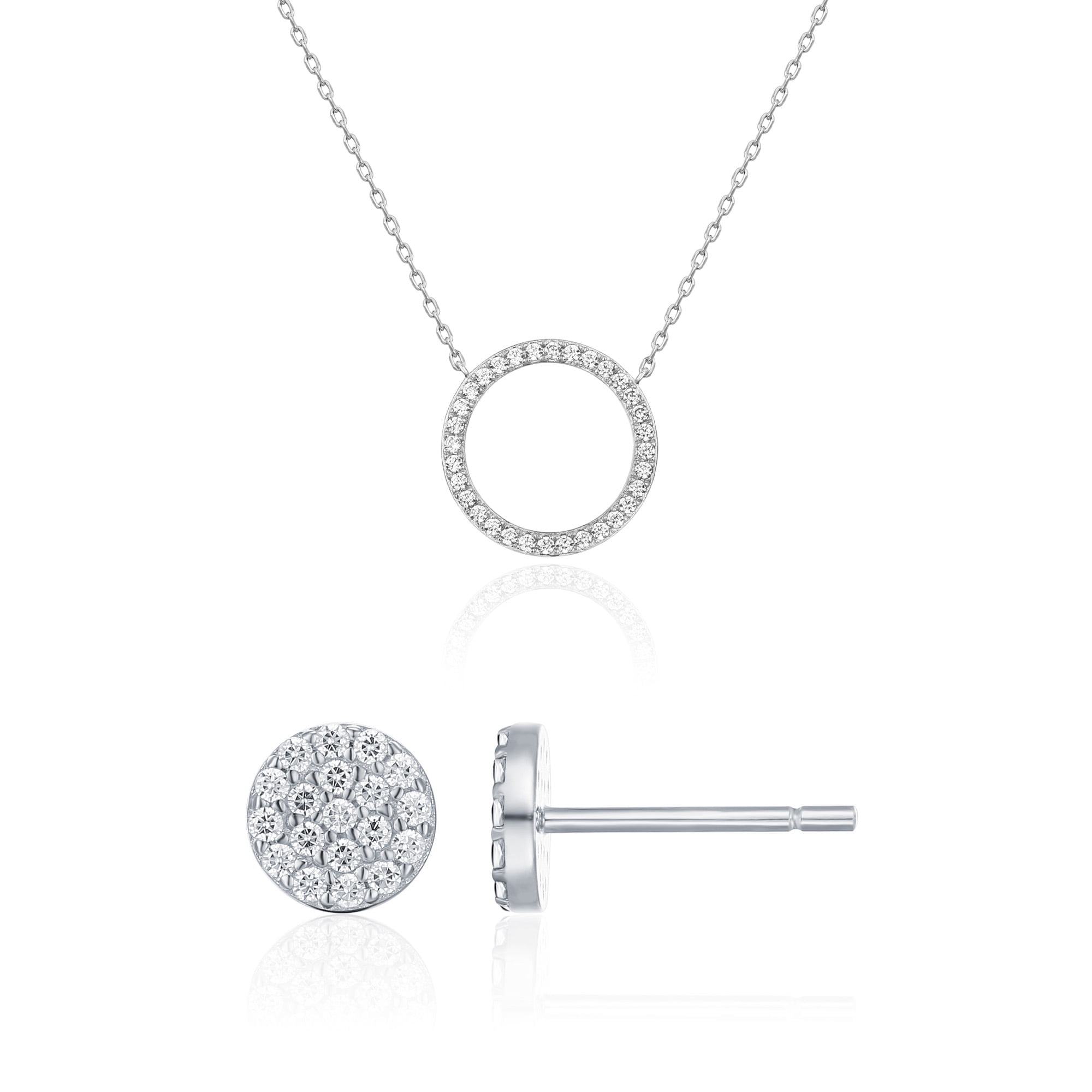 PAVOI Women's Rhodium Flash Plated Premium Cubic Zirconia Earrings ...