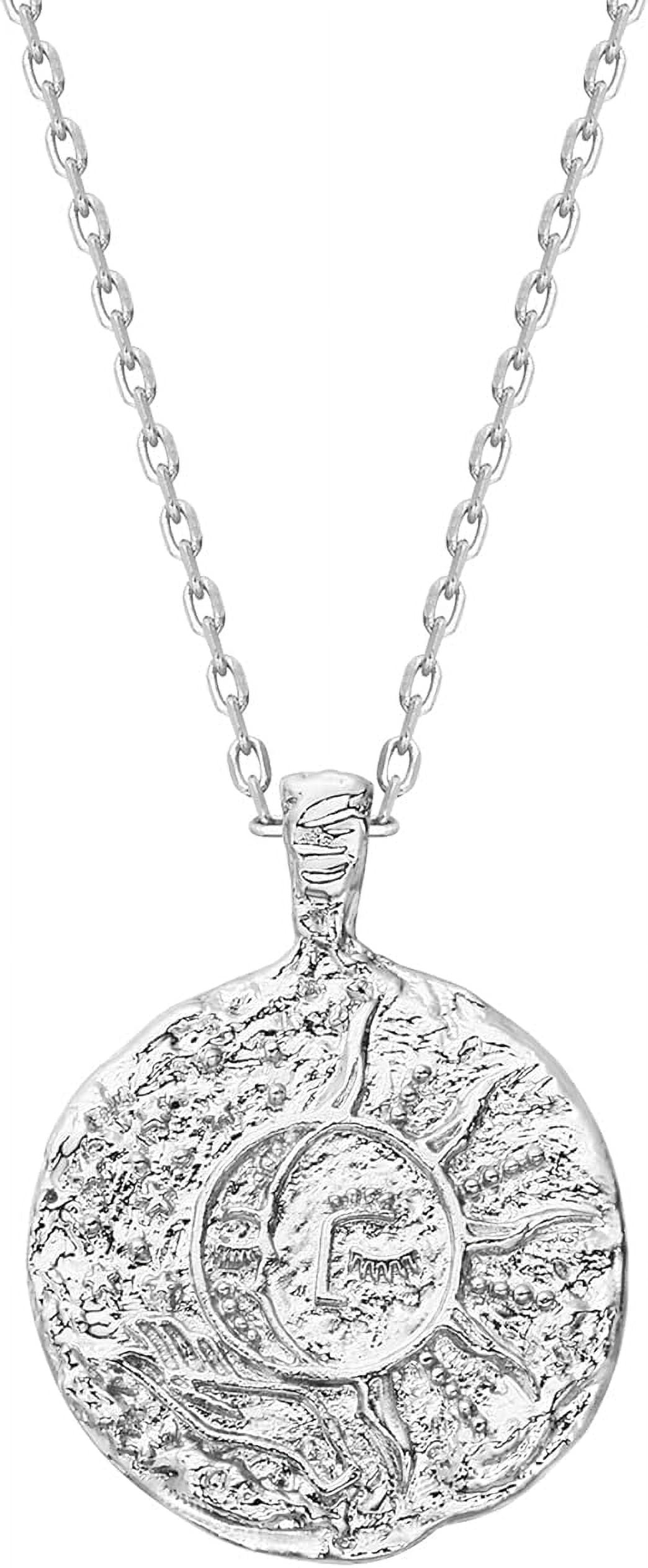 PAVOI Jewelry: Rhodium Plated Engraved Coin Pendant | Byzantine Coin ...