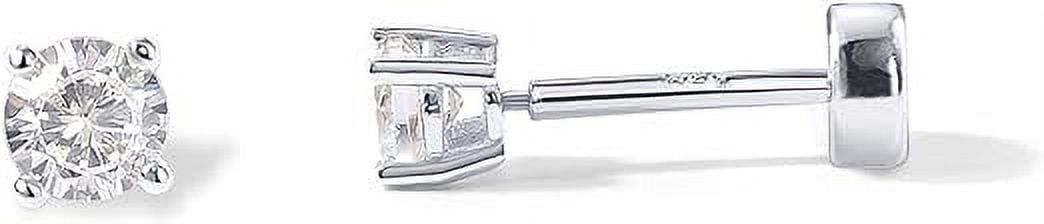 Pavoi Rhodium Plated 925 Sterling Silver Cubic Zirconia Earrings 3mm