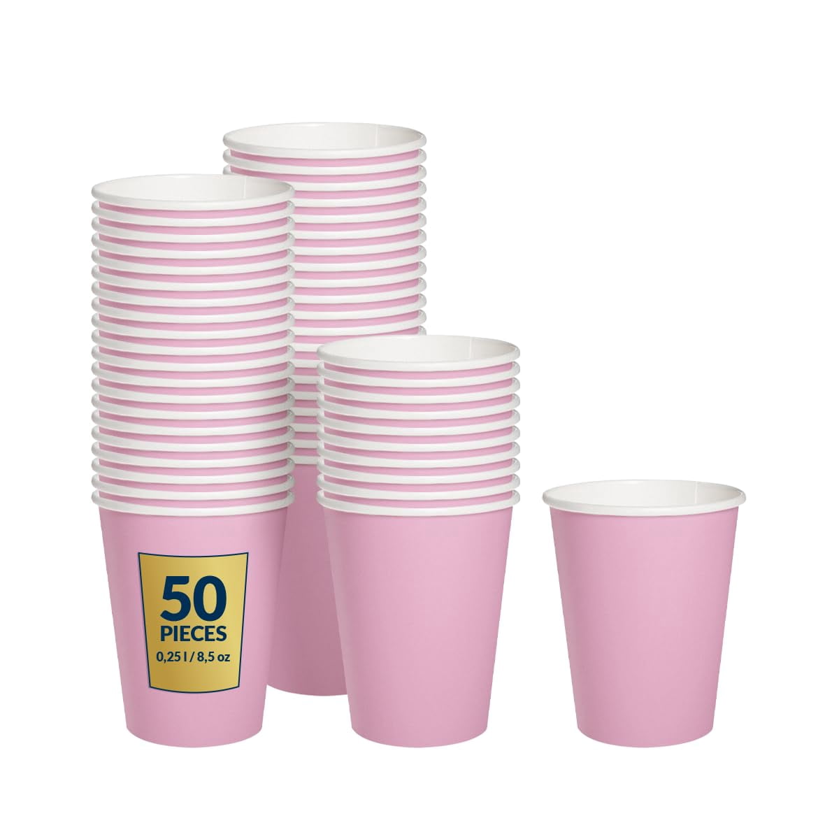 PAW - Baby Pink AIF9 Disposable Paper Cups (8,5 oz, 50-Pack), Hot ...