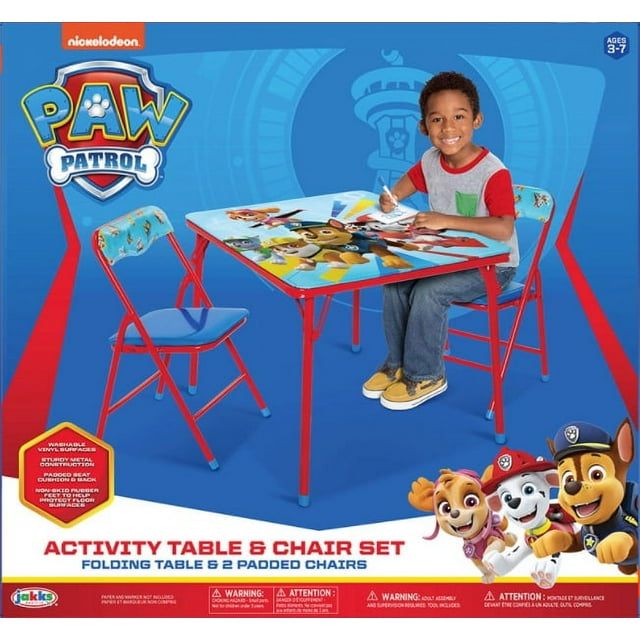 Paw Patrol Toddler Kids Activity Table Set with Washable Vinyl Surface ...