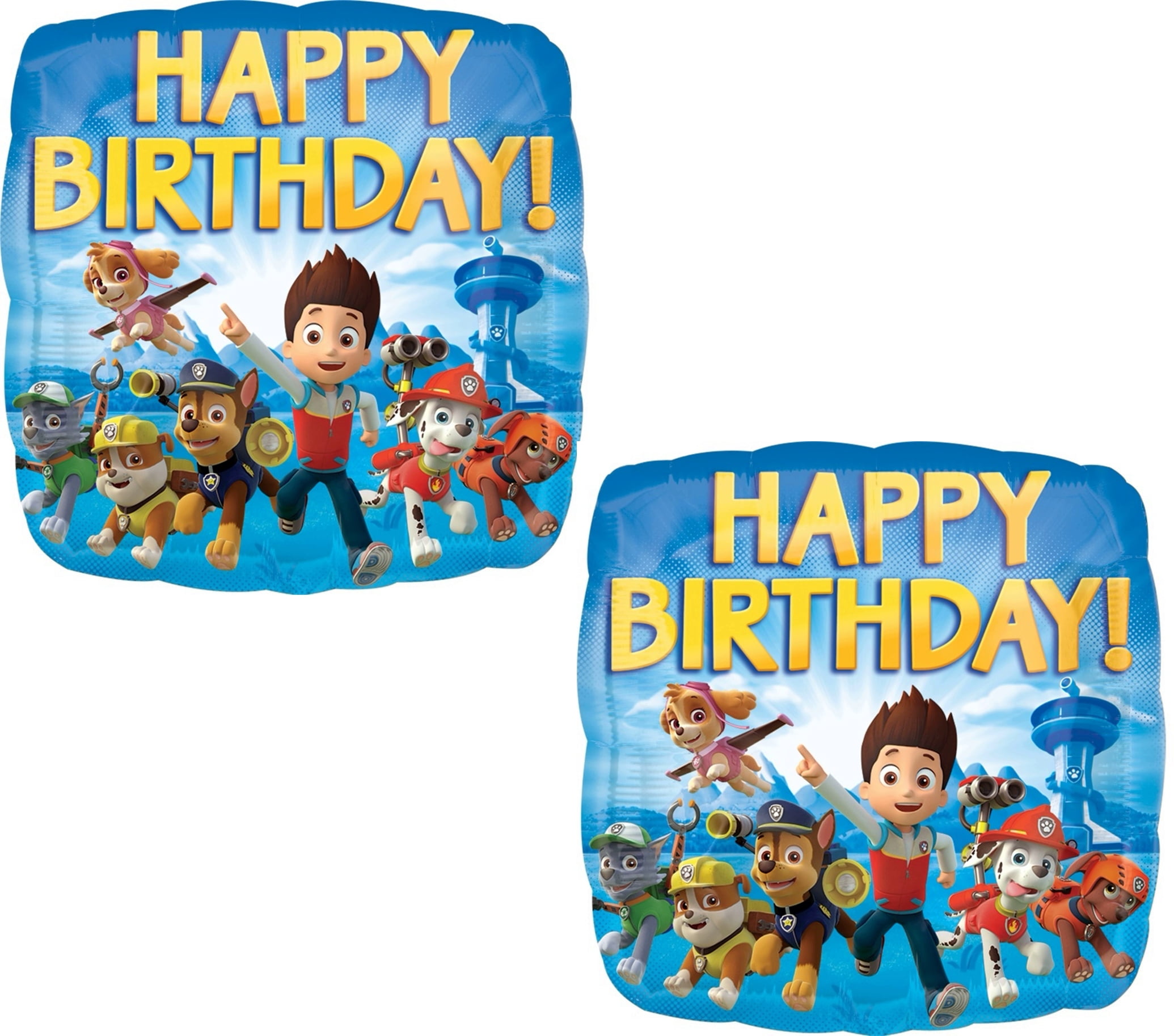 PAW PATROL Chase Shield Dog Doggy Puppy (2) 18" Birthday Party Mylar ...