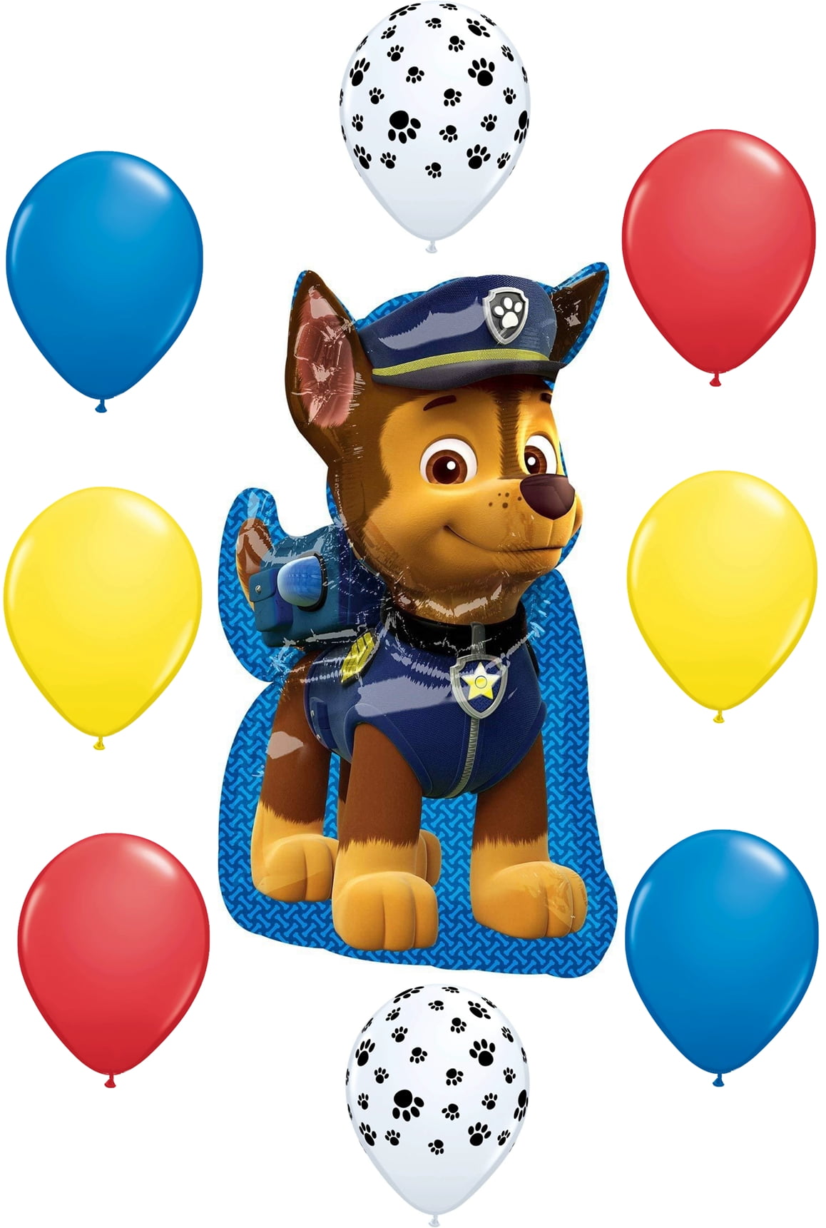 PAW PATROL Chase Shield Dog Doggy Puppy 9 Piece Party Mylar & Latex ...
