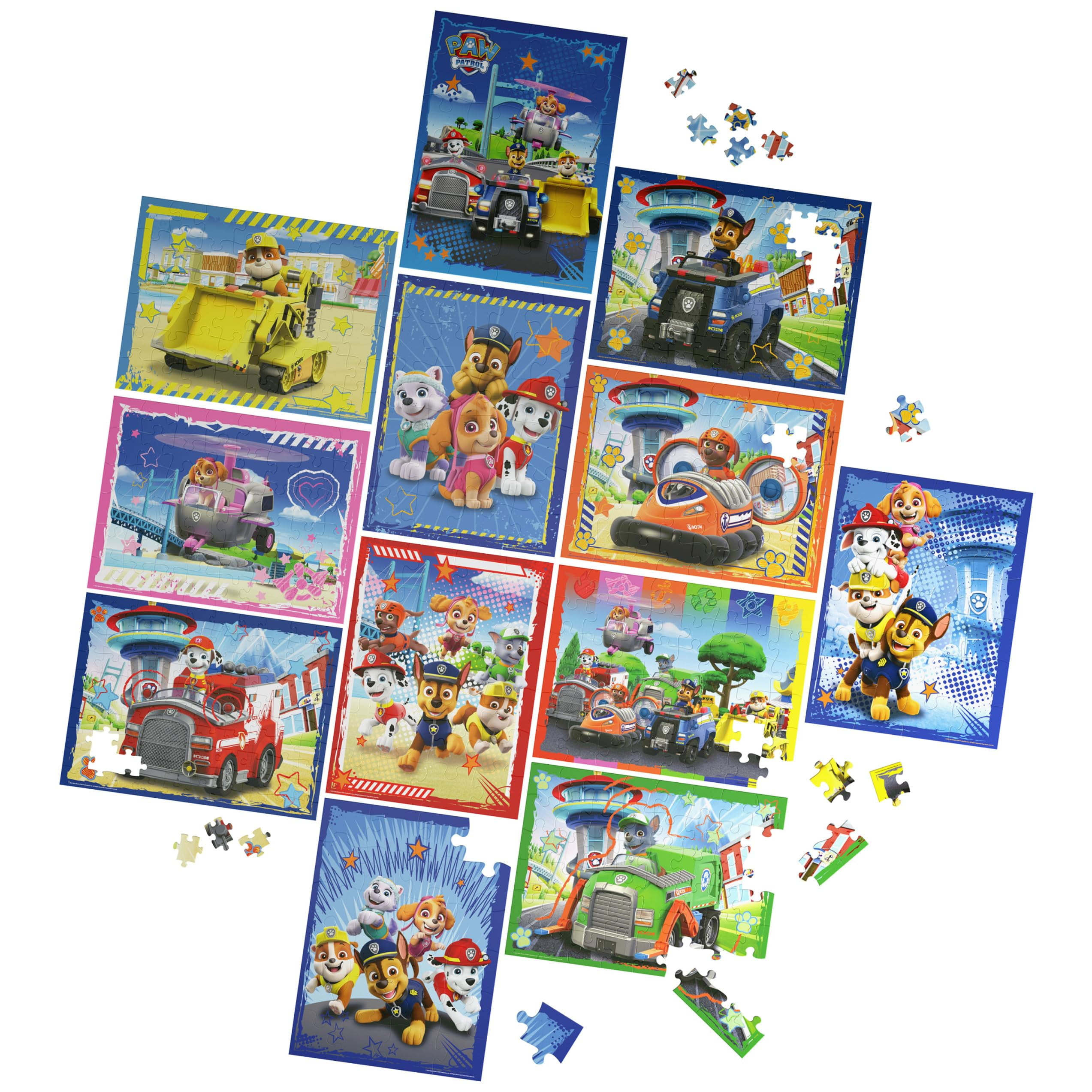 PAW Patrol, 12-Puzzle Pack OIF8 24-Piece 48-Piece 100-Piece Kids ...