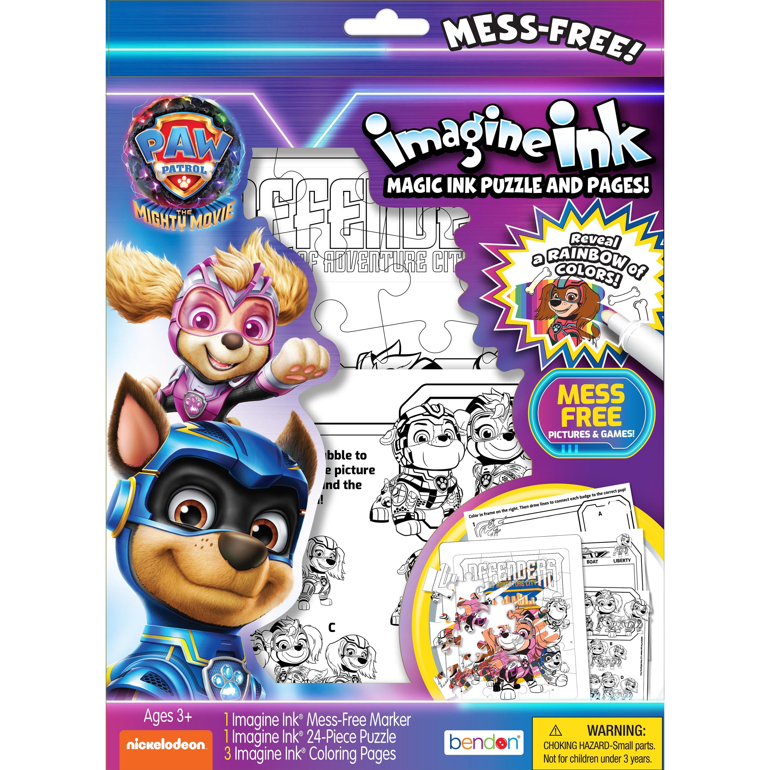 PAW Patrol Imagine Ink Puzzle Set, 1 Puzzle, 3 Pages, Art and Crafts ...