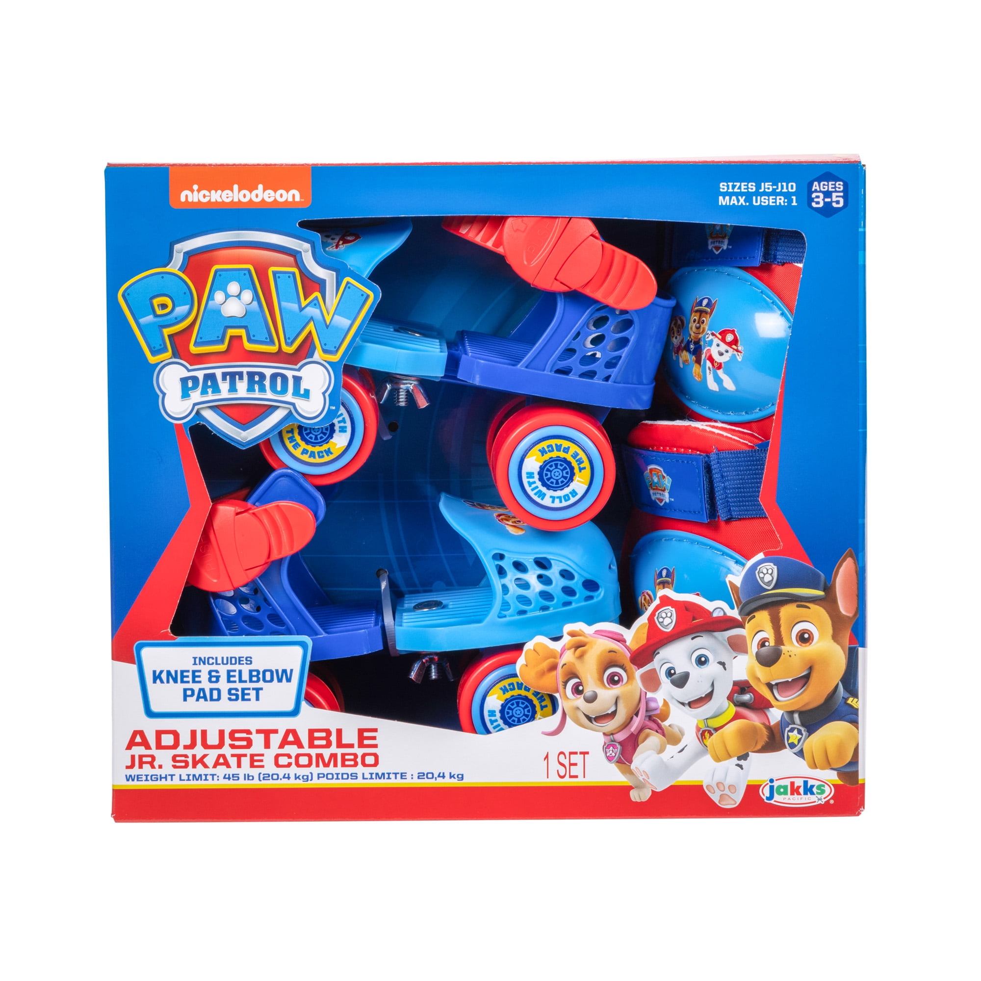 PAW Patrol Jr.Roller Kids' Roller Skate with Pad Set - Walmart.com