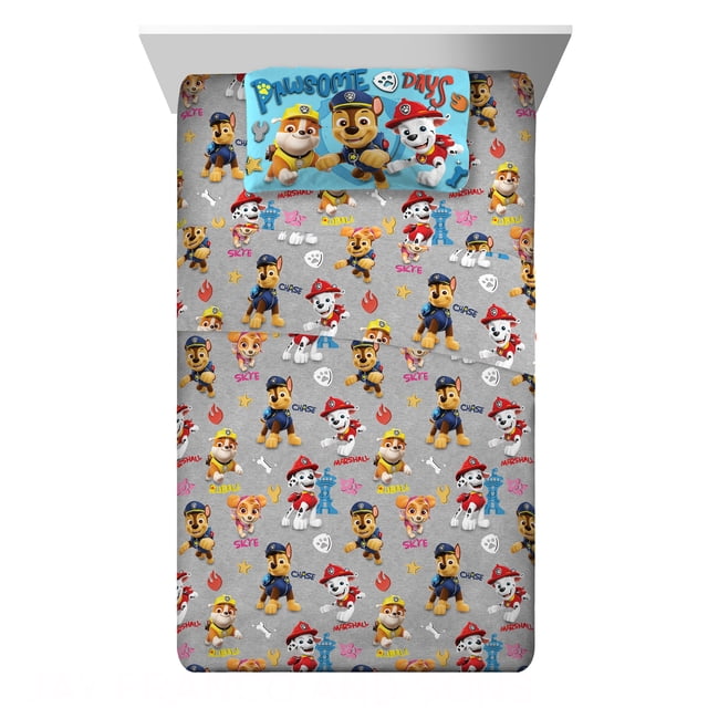 PAW Patrol Kids Twin Sheet Set, Blue, Nickelodeon - Walmart.com