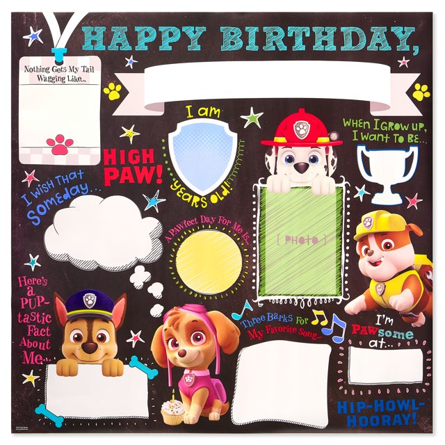 PAW Patrol Personalizable Birthday Poster Party Decoration, 2 ft. x 2 ...
