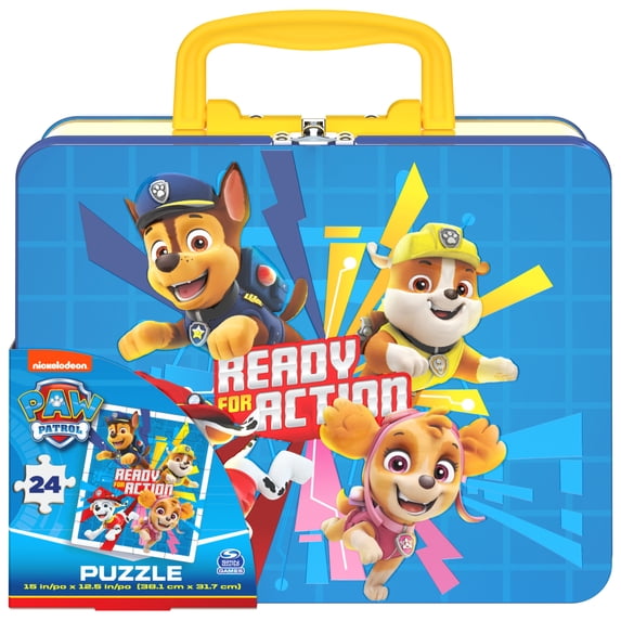 PAW Patrol Jigsaw Puzzle Toy in Collectible Tin with Handle, Suitable ...