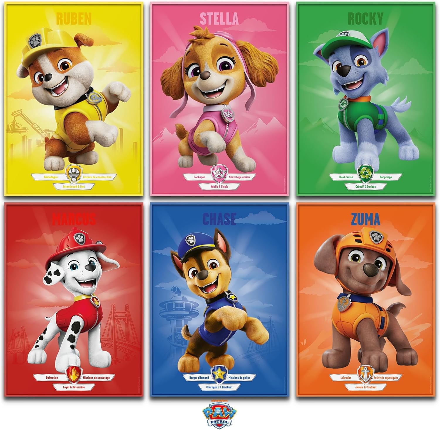 PAW Patrol Set of 6 Canvas posters Hero - Inspirations and decoration ...