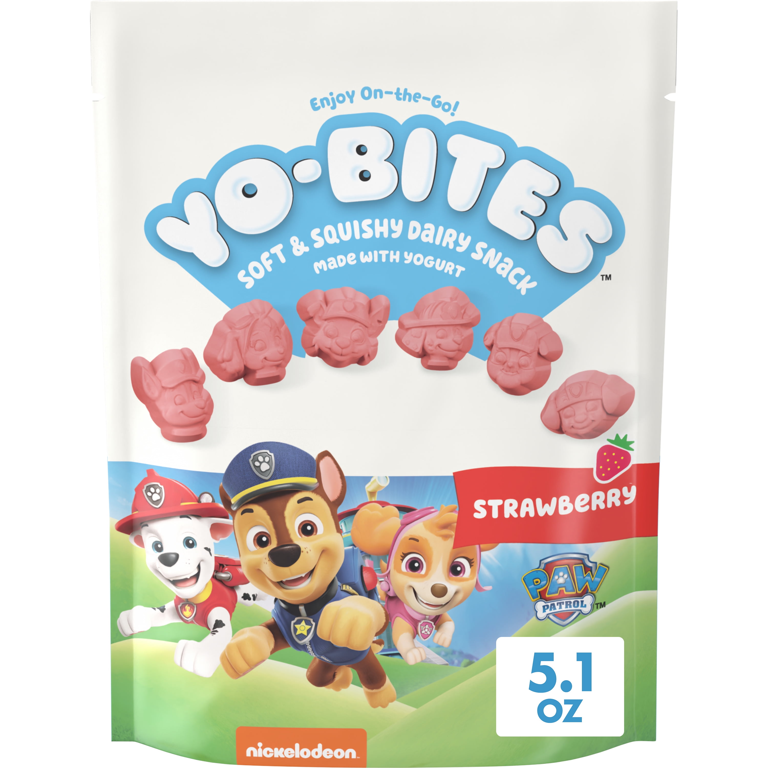 PAW Patrol Kids Yogurt Strawberry Yo-Bites Dairy Snacks, 5.1 oz Pouch ...