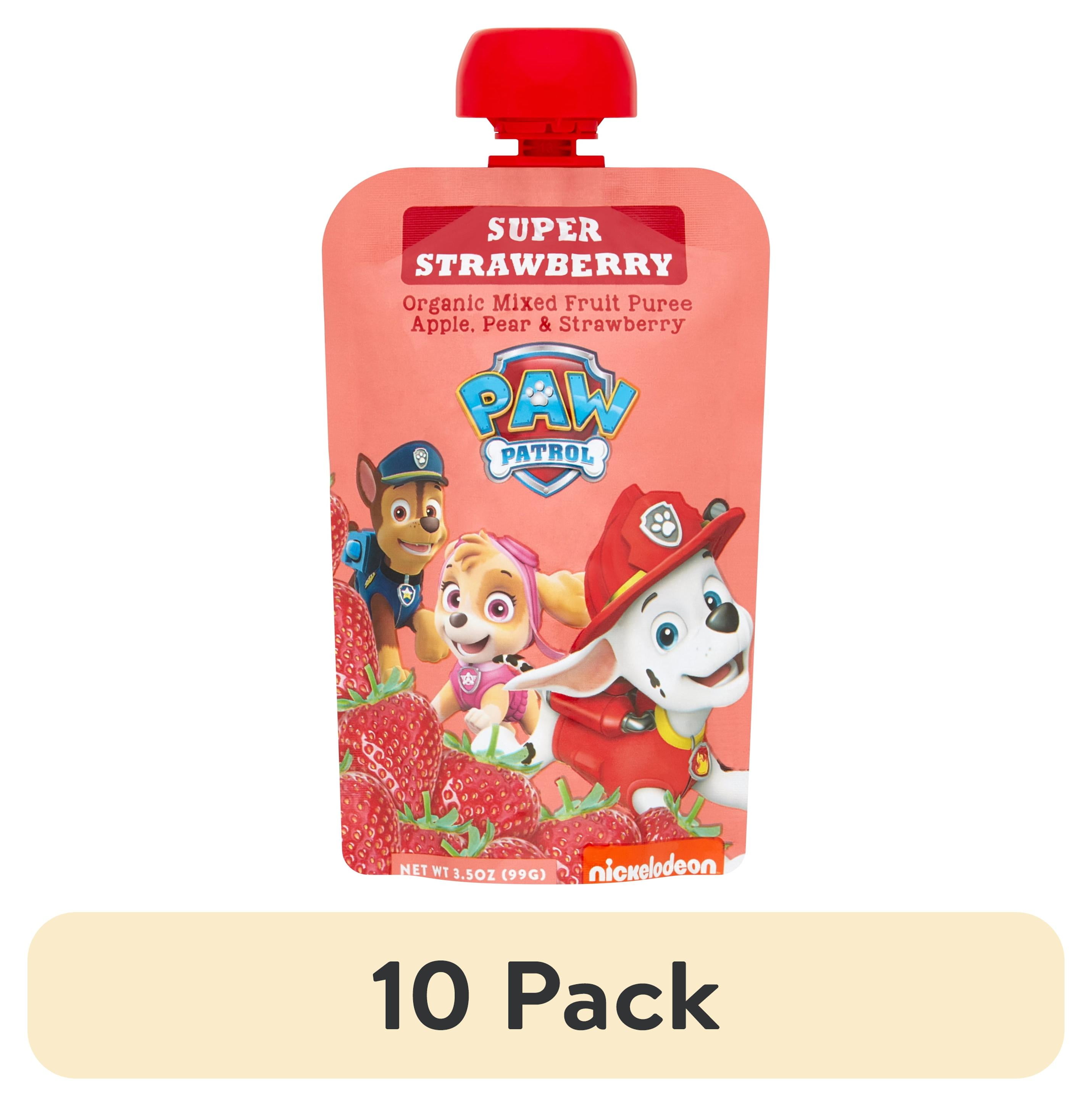 (10 pack) PAW Patrol Super Strawberry Organic Mixed Fruit Puree, 3.5 oz ...