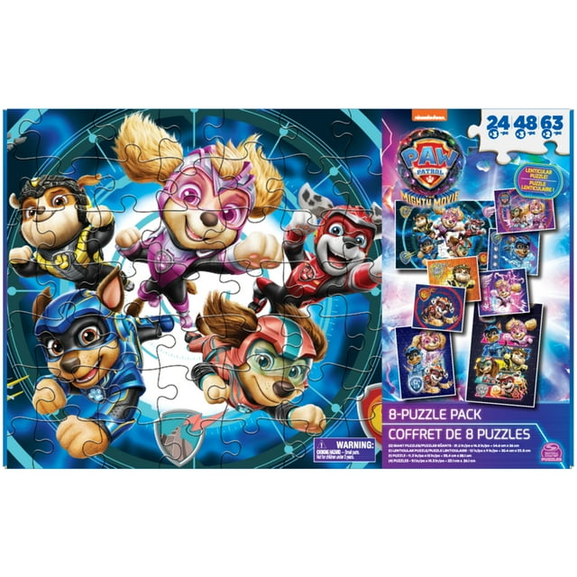 PAW Patrol: The Mighty Movie, 8 Jigsaw Puzzle Bundle in Storage Box ...
