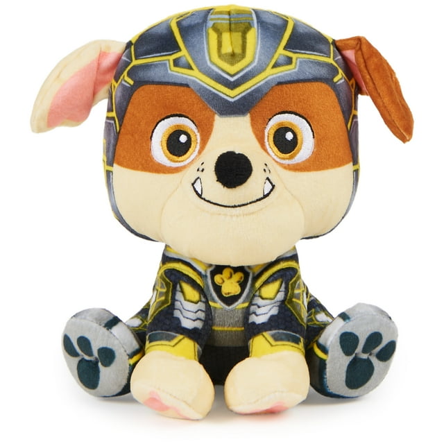 PAW Patrol Premium Pups: The Mighty Movie, 7-Inch Rubble Plush Toy for ...