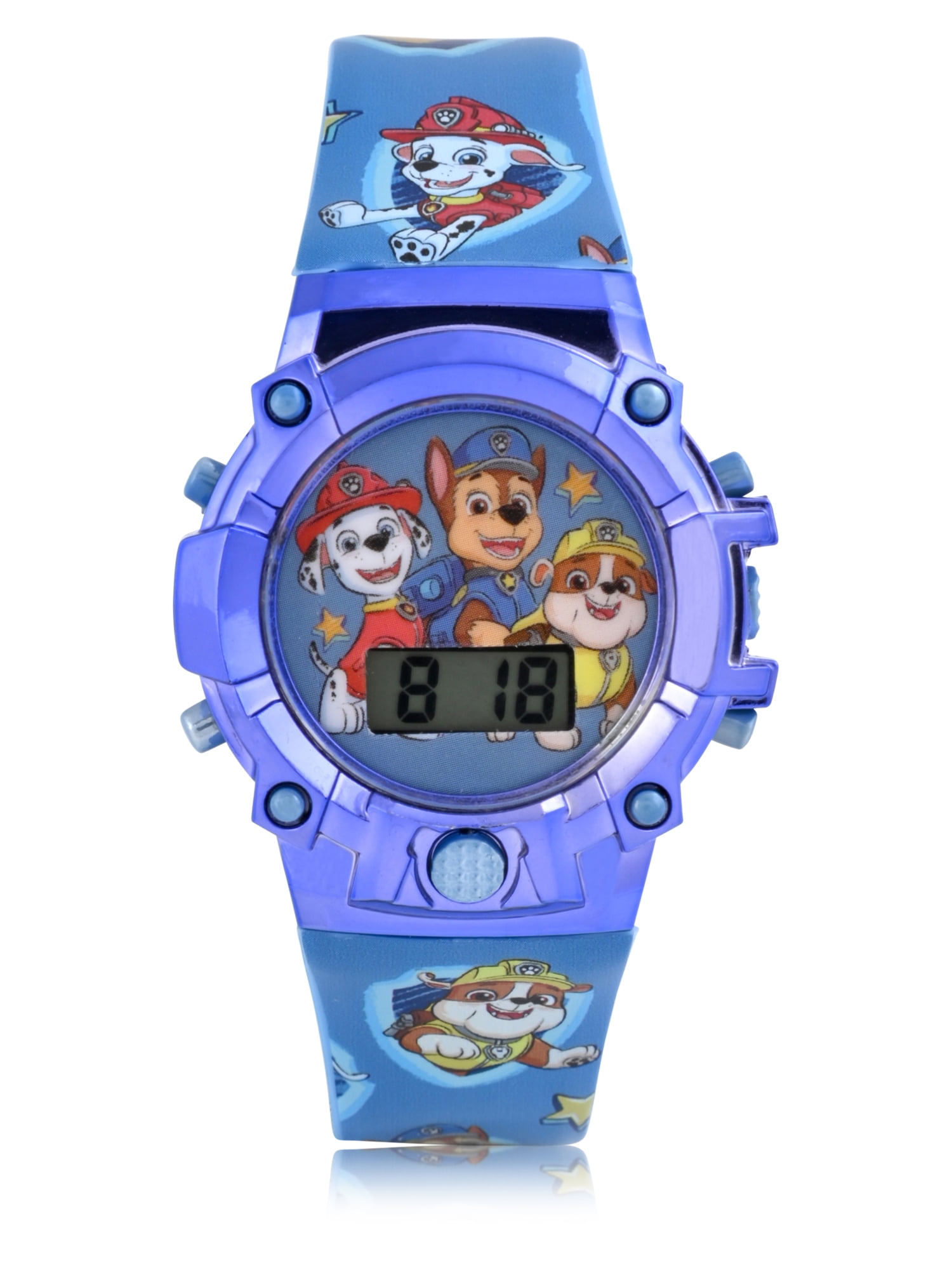 PAW4458WM Paw Patrol Kids Flashing Lights LCD Watch with Printed Strap ...