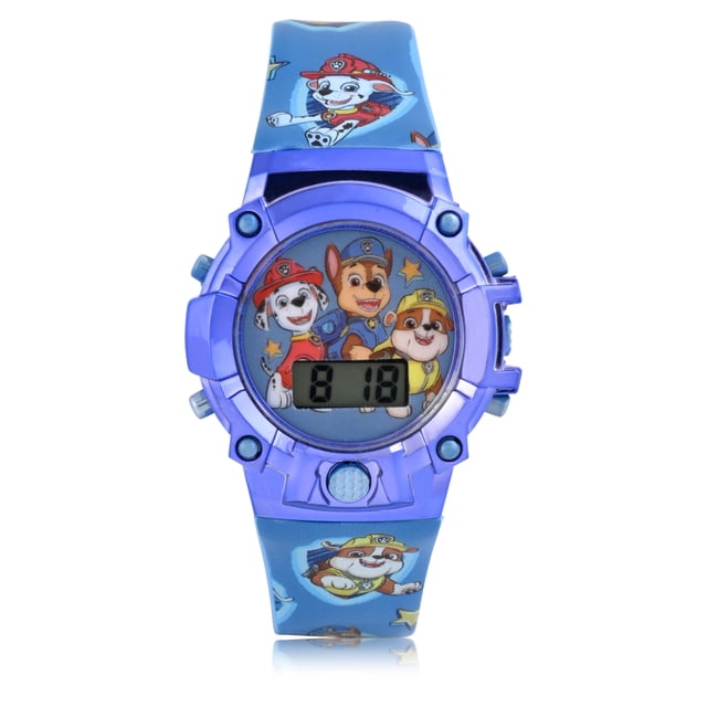PAW4458WM Paw Patrol Kids Flashing Lights LCD Watch with Printed Strap ...