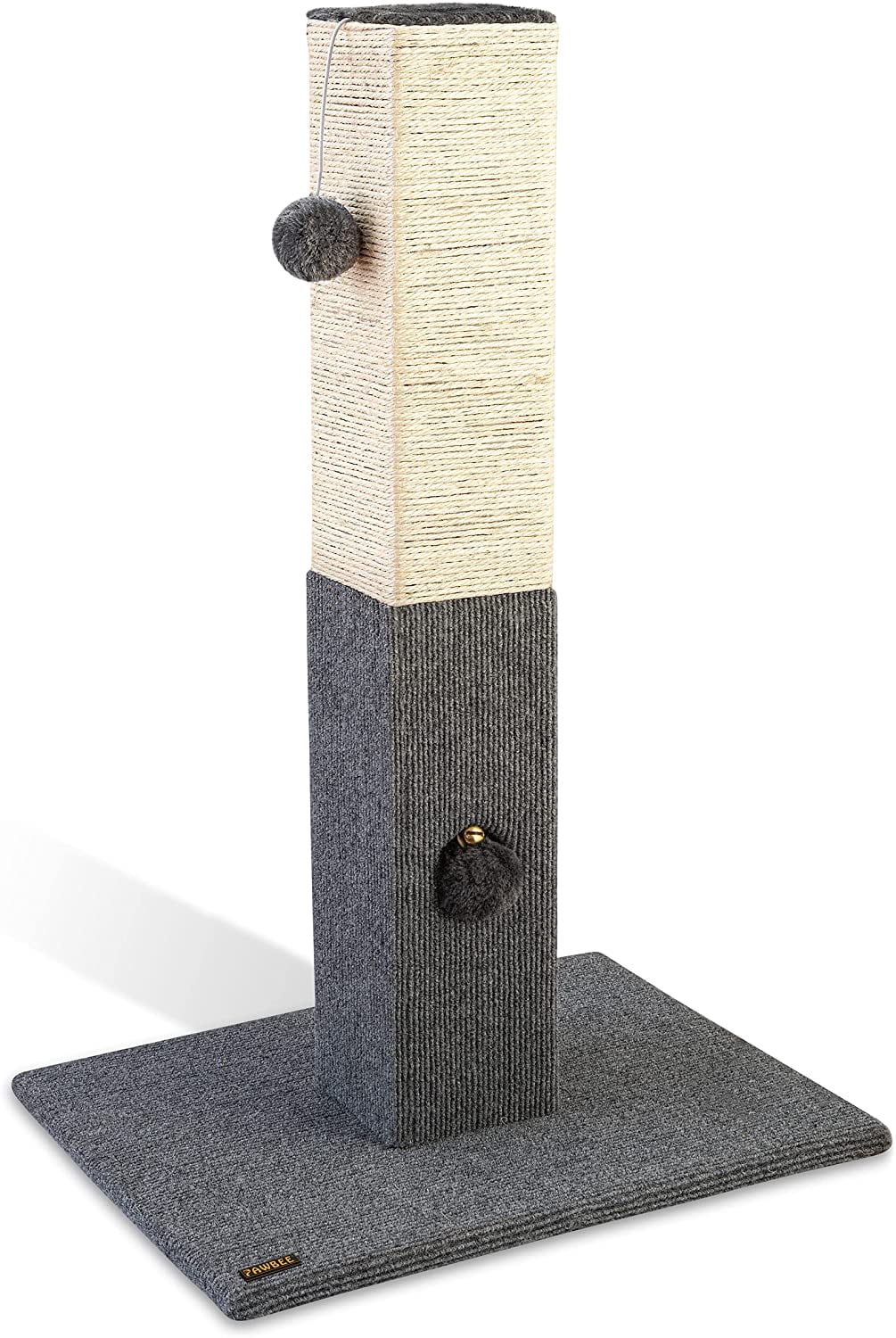 PAWBEE Cat Scratch Post Tower - 32” Tall Cat Scratching Post with ...