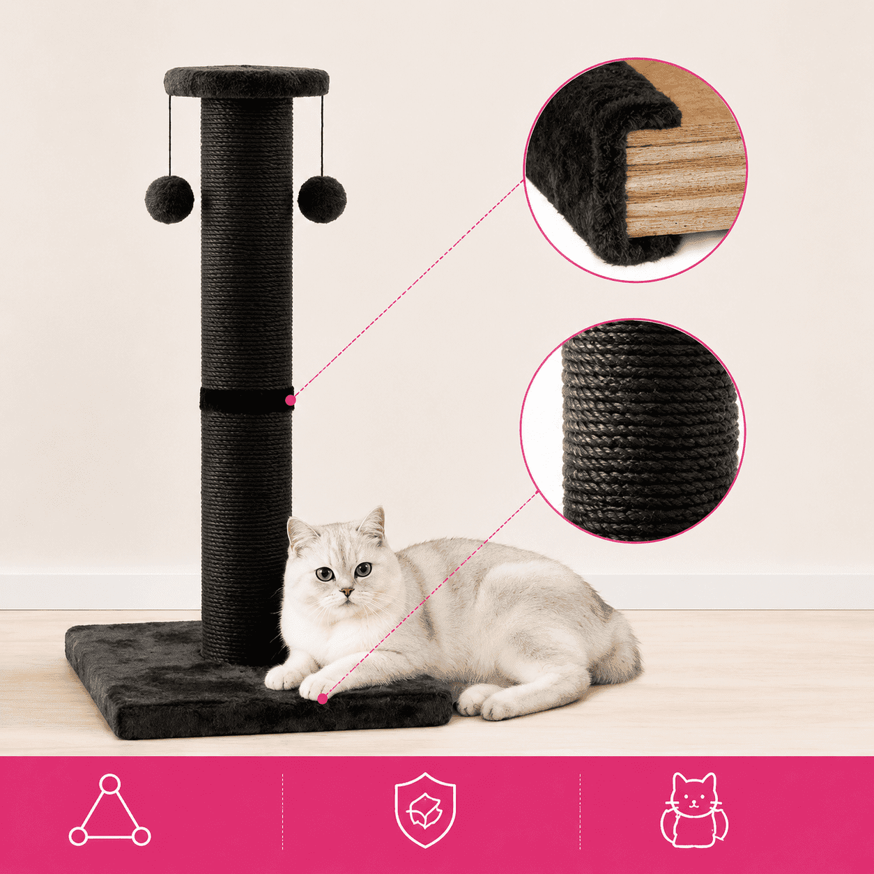 Cat Scratching Tree with Interactive Toys, Sisal - Walmart.com