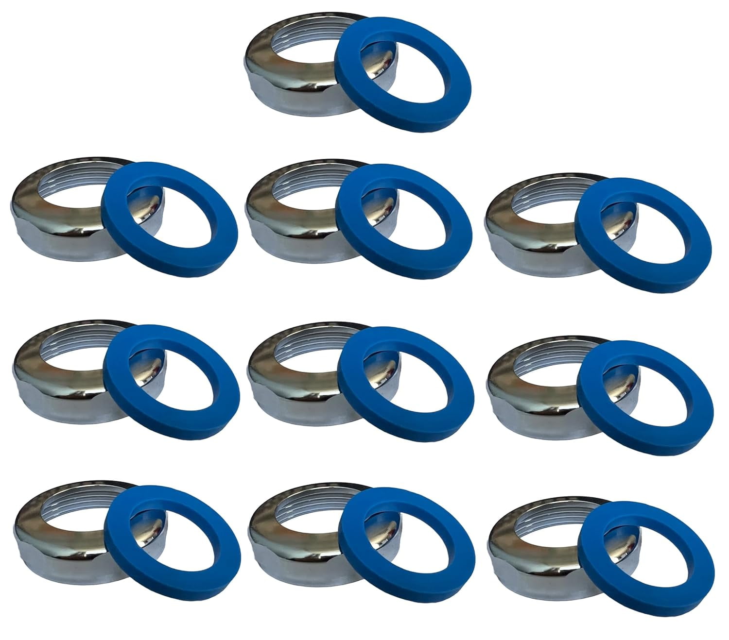 PAWTY 1-1/2" x 1-1/4" Universal Reducing Brass Slip Joint Nut and Blue ...