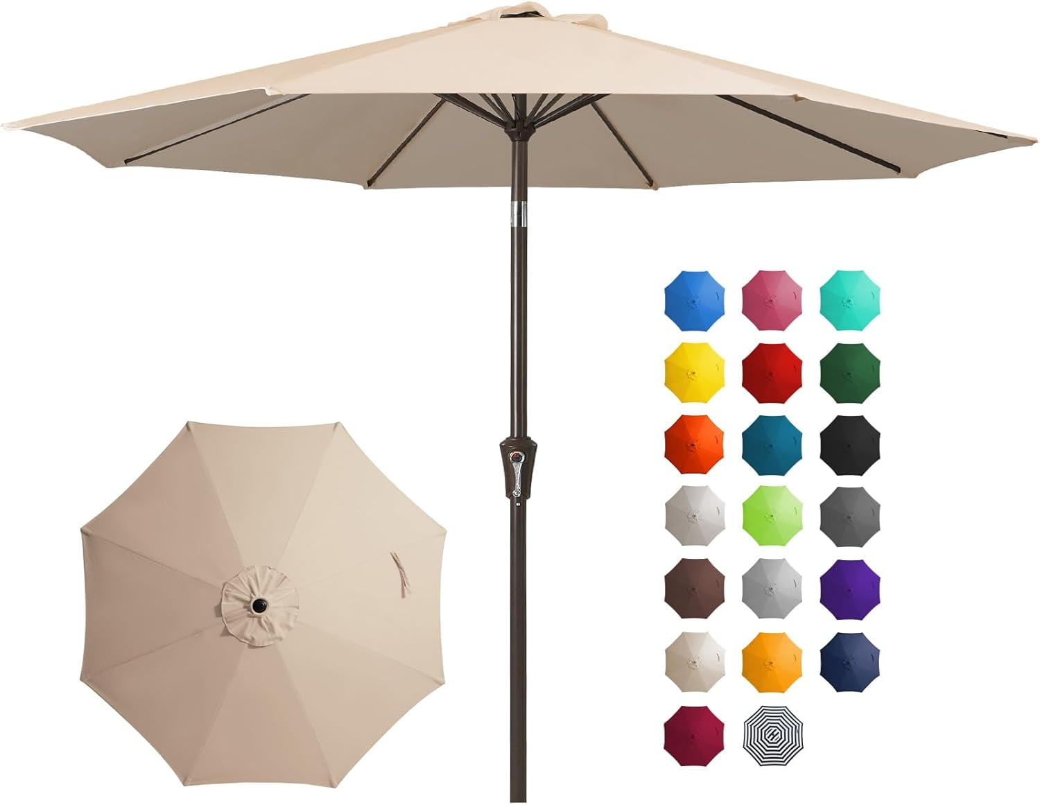 PAWTY 10FT Outdoor Patio Umbrella Outdoor Table Umbrella with Push ...