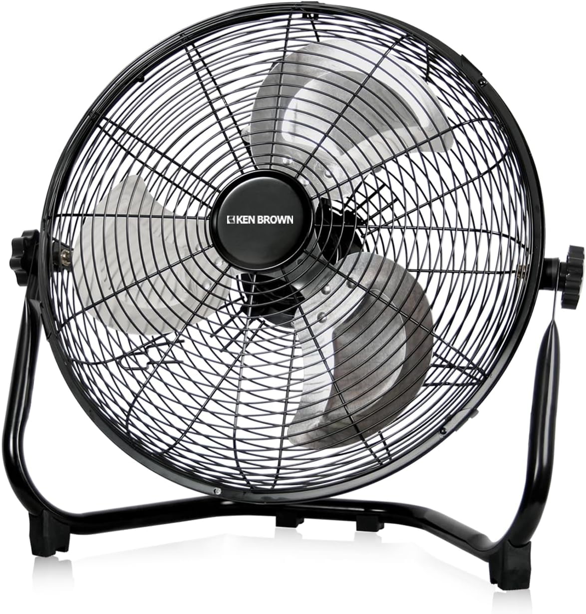 PAWTY 14 Inch High Velocity Metal Floor Fan 3-Speed 360° Adjustable ...