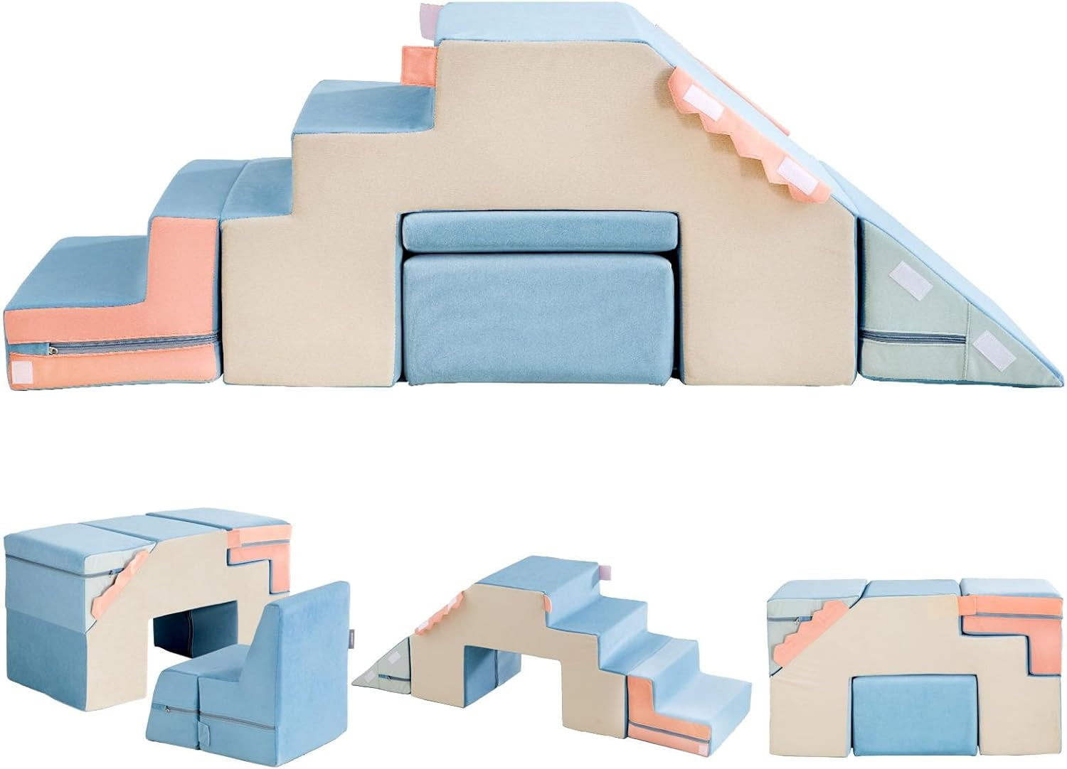 PAWTY 4 in 1 Foam Climbing Blocks for Toddlers, Indoor Soft Climb and ...