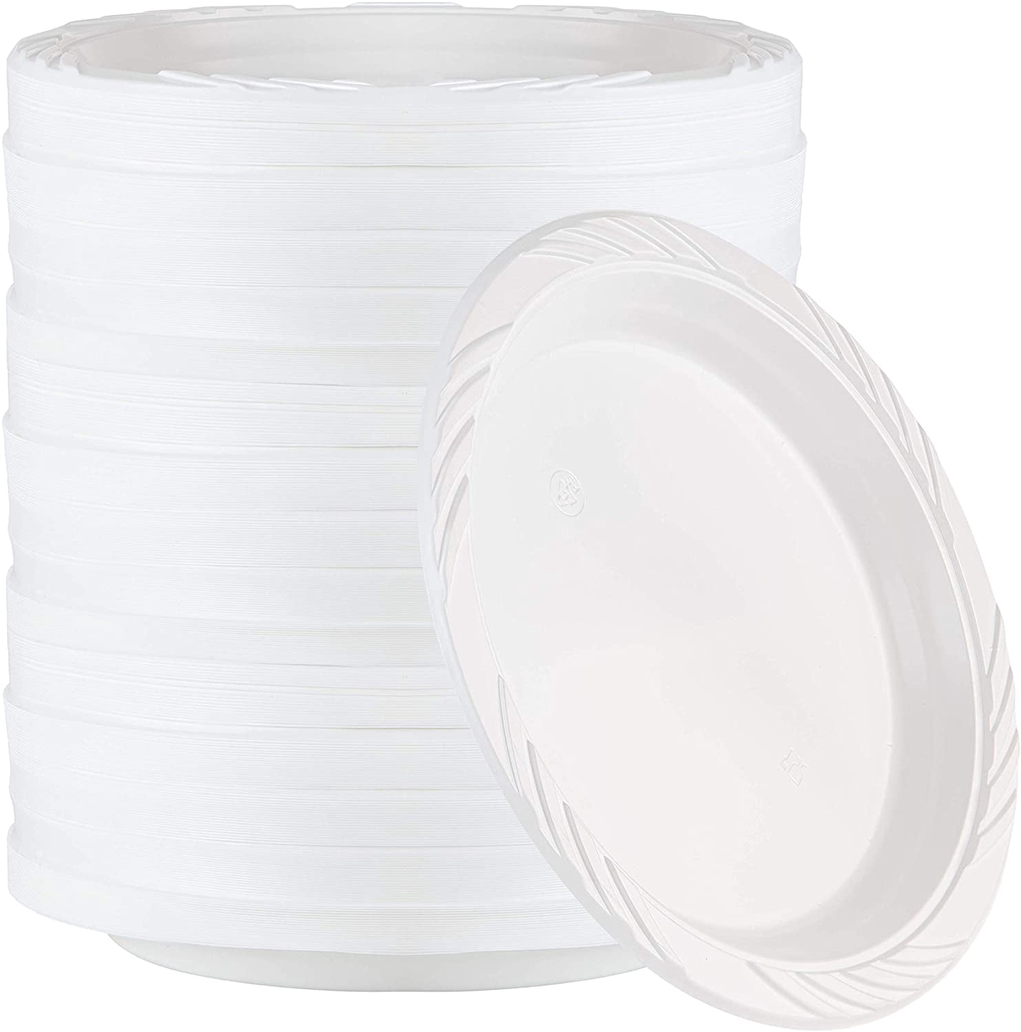 PAWTY 400 Count Disposable 9 Inch White Plastic Dinner Plates large ...