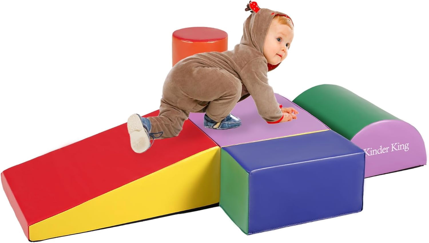 PAWTY 5-Piece Baby Climbing Blocks for Toddlers 1-3, Soft Play Baby ...