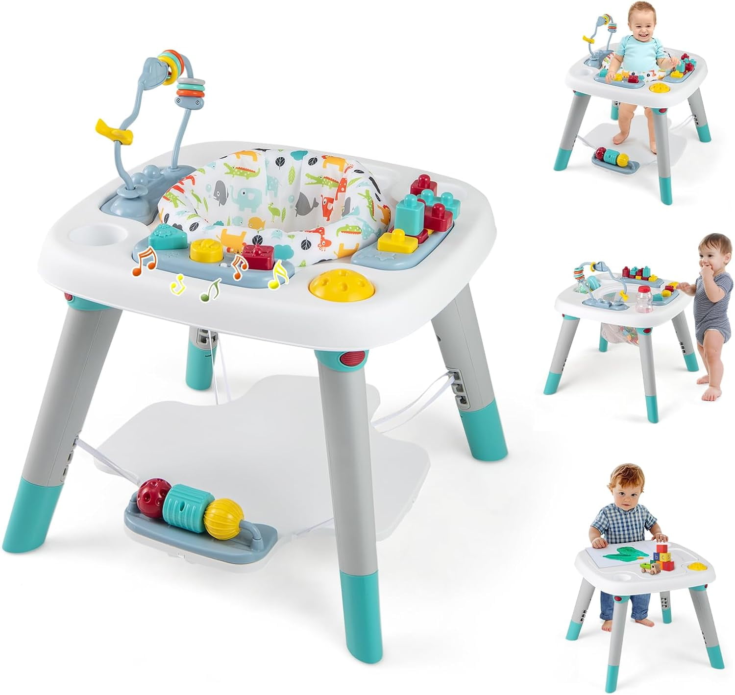 PAWTY 6-in-1 Baby Activity Center, Baby Jumper & Interactive Play Table ...