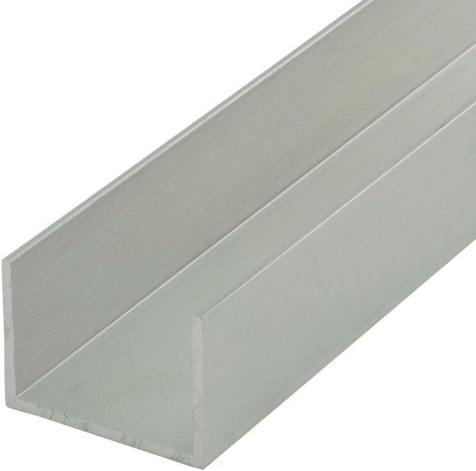 PAWTY Mill Finish 1'' Inside Dimension Aluminum U-Channel 36'' Length (Pack of 4) Alu448-M C ...