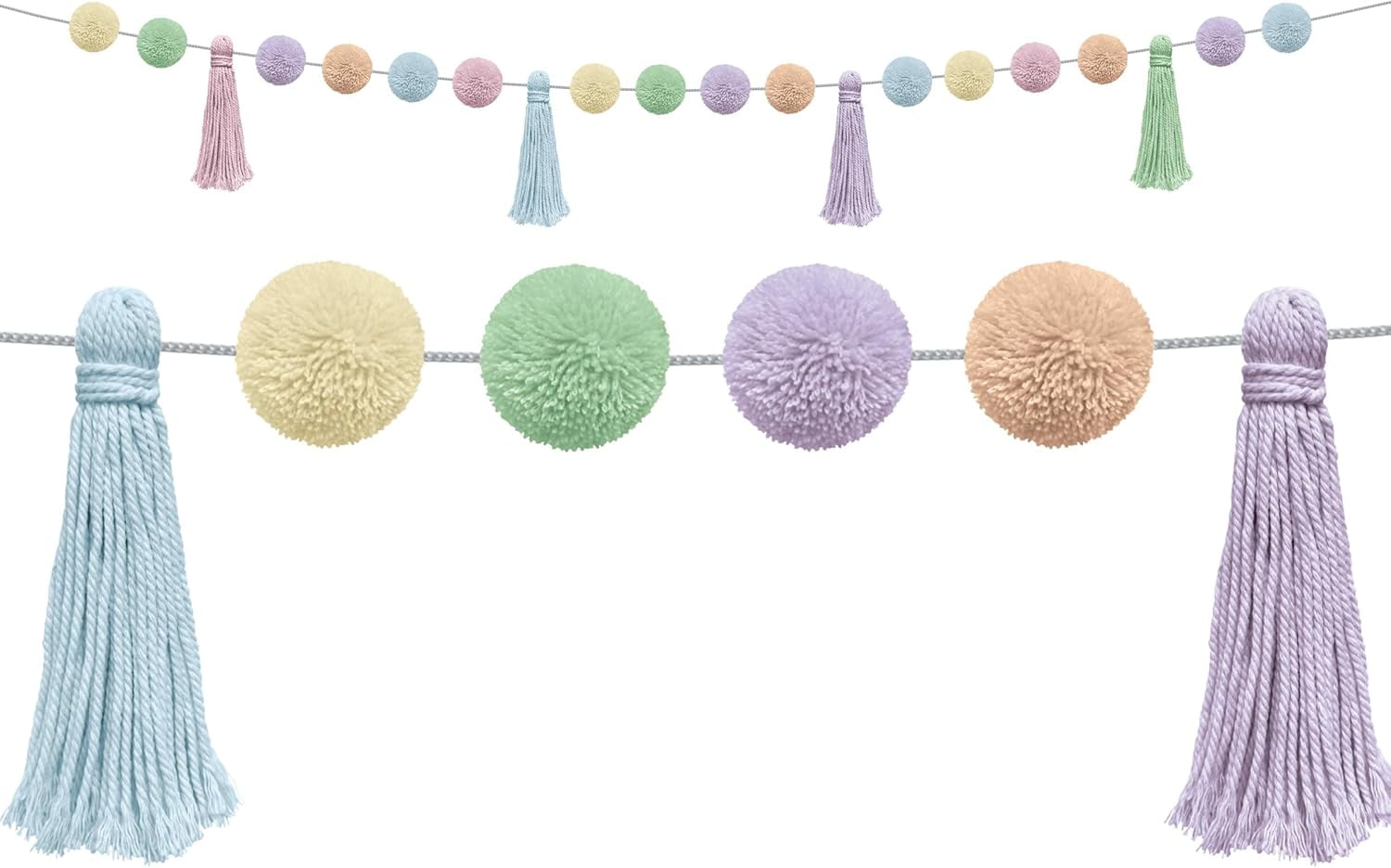 PAWTY Pastel Pop Pom-Poms and Tassels Garland (TCR9207) - Walmart.com