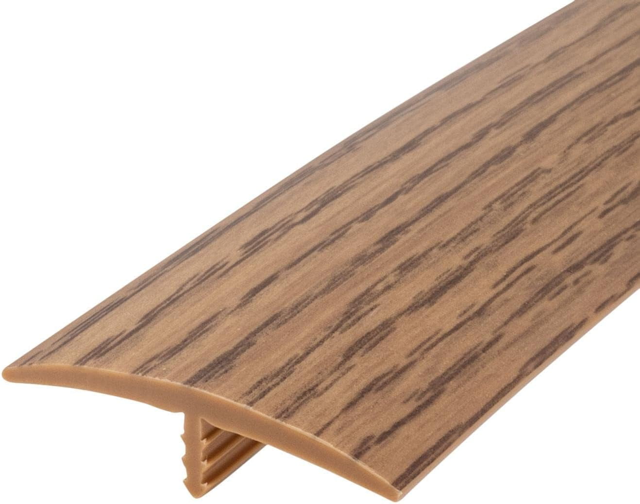 PAWTY Plastic T-molding 1-1/2 Inch Natural Oak Woodgrain Flexible ...