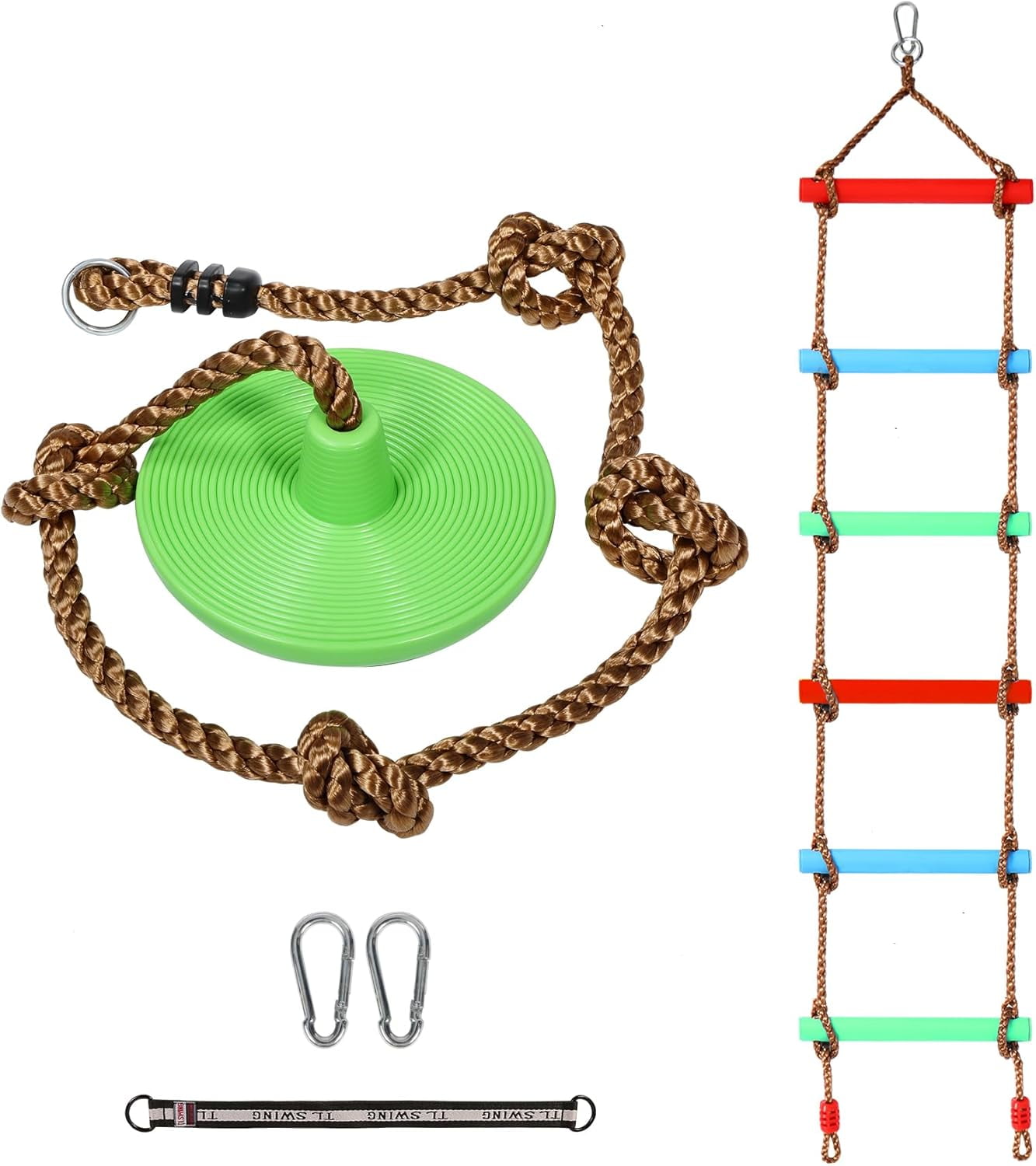 PAWTY Rope Ladder and Pro 3-in-1 Disc Swing Seat Combo, Climbing ...