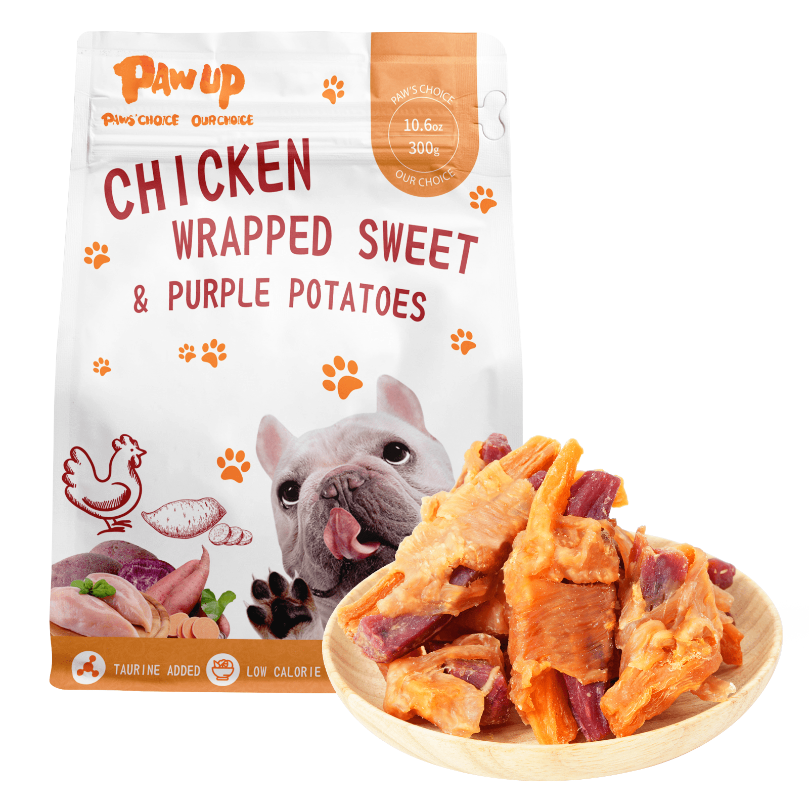 PAWUP Chicken Wrapped Double Sweet Potato Dog Treats, Healthy Chews ...