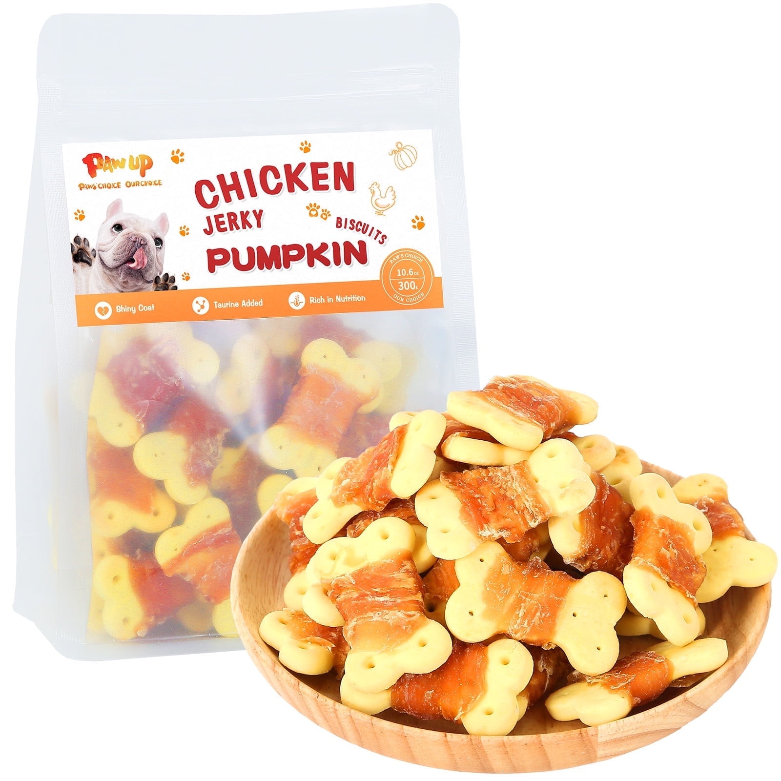 PAWUP Dog Treats Chicken Wrapped Pumpkin Biscuits, Gluten Free, w ...