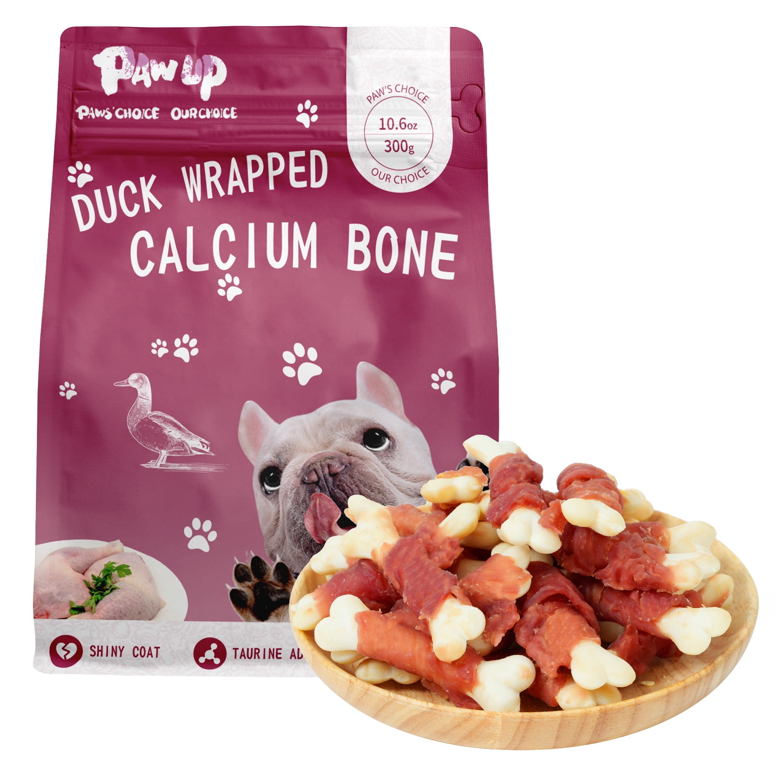 PAWUP Duck Wrapped Calcium Bone, Rawhide Free Dog Chews, High-Protein ...