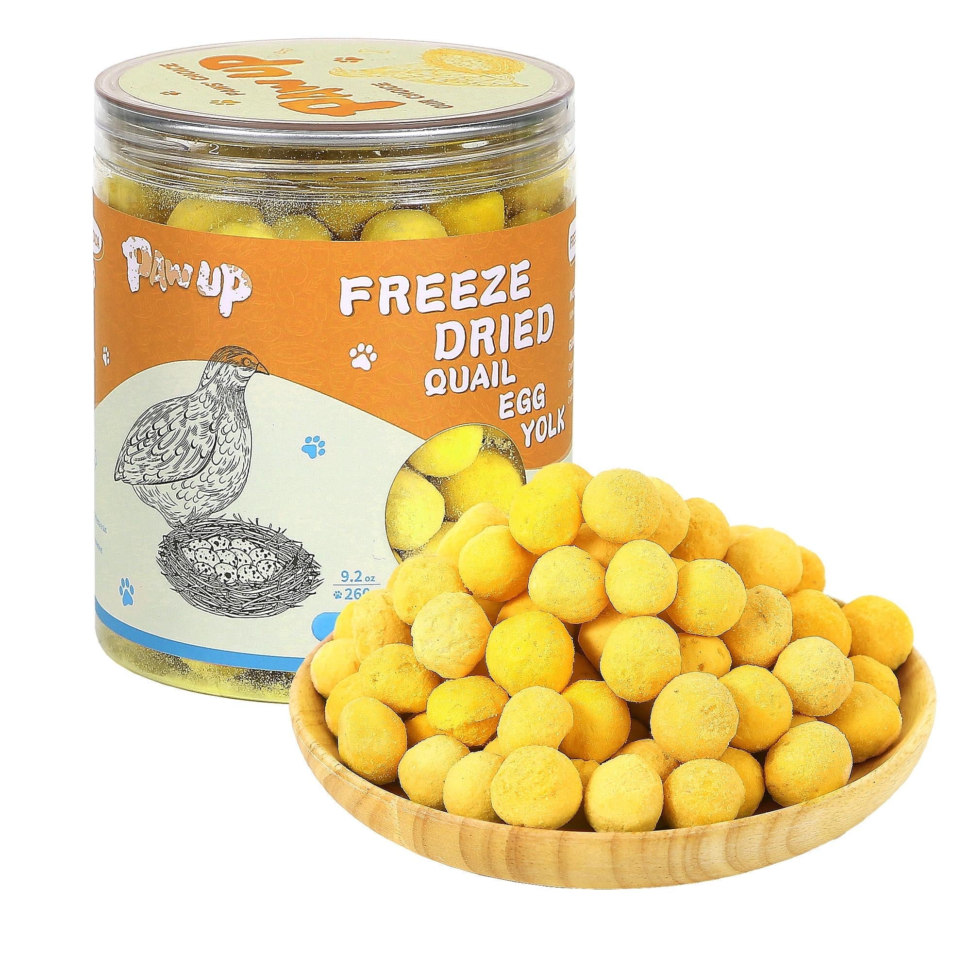 PAWUP Freeze Dried Quail Egg Yolk Dog and Cat Treats, Raw Single ...