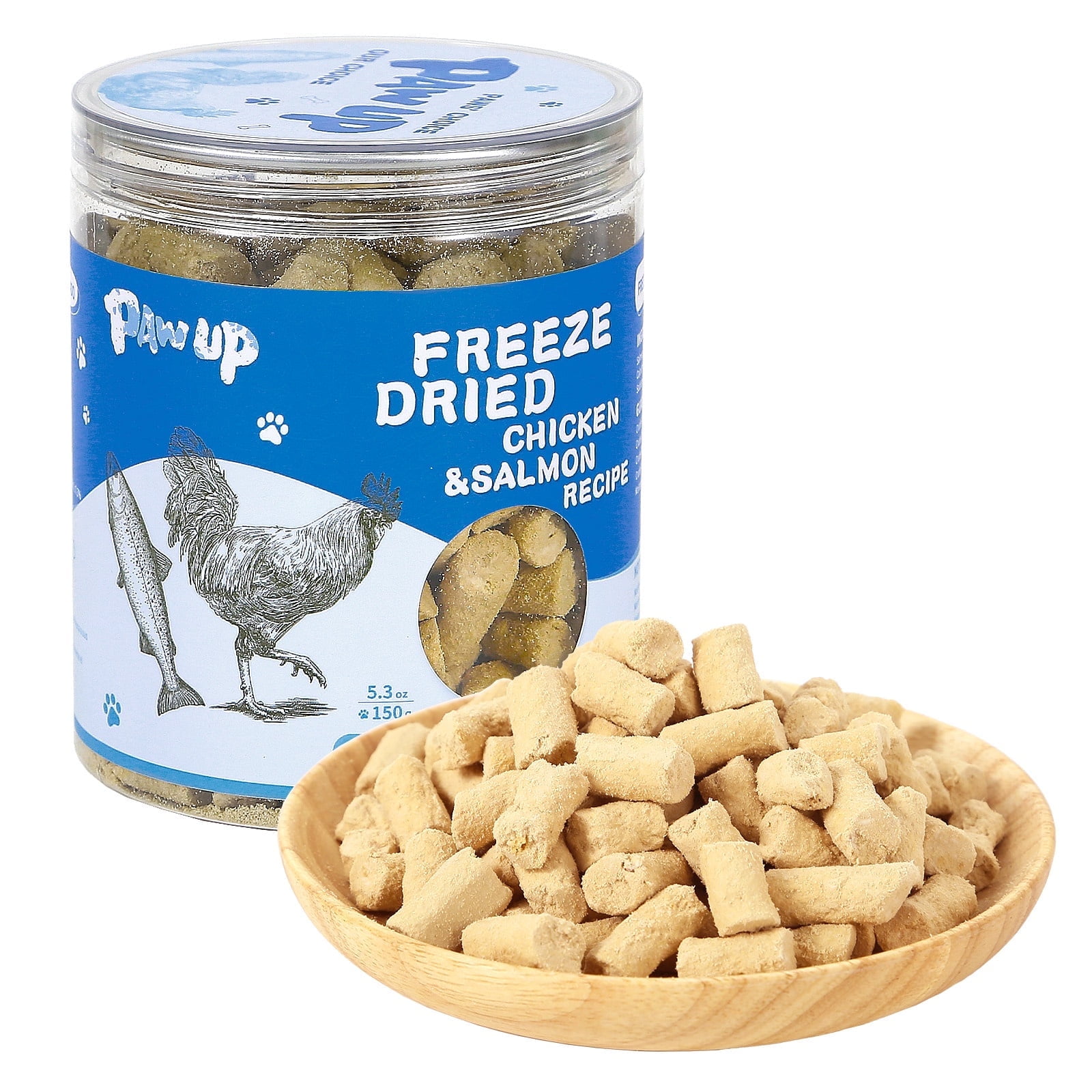 PAWUP Freeze Dried Salmon for Cat,Raw Cat Food Topper,Hign Protein Chew ...