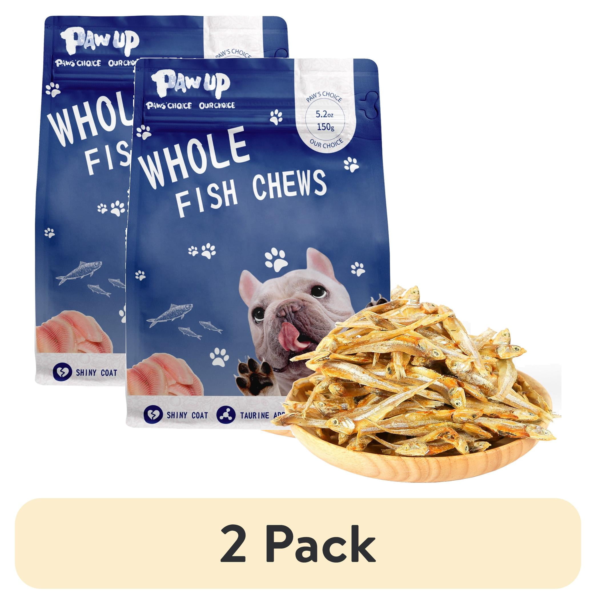 (2 pack) PAWUP Whole Fish Dog Treats, Wild-Caught Small Fish Treat ...